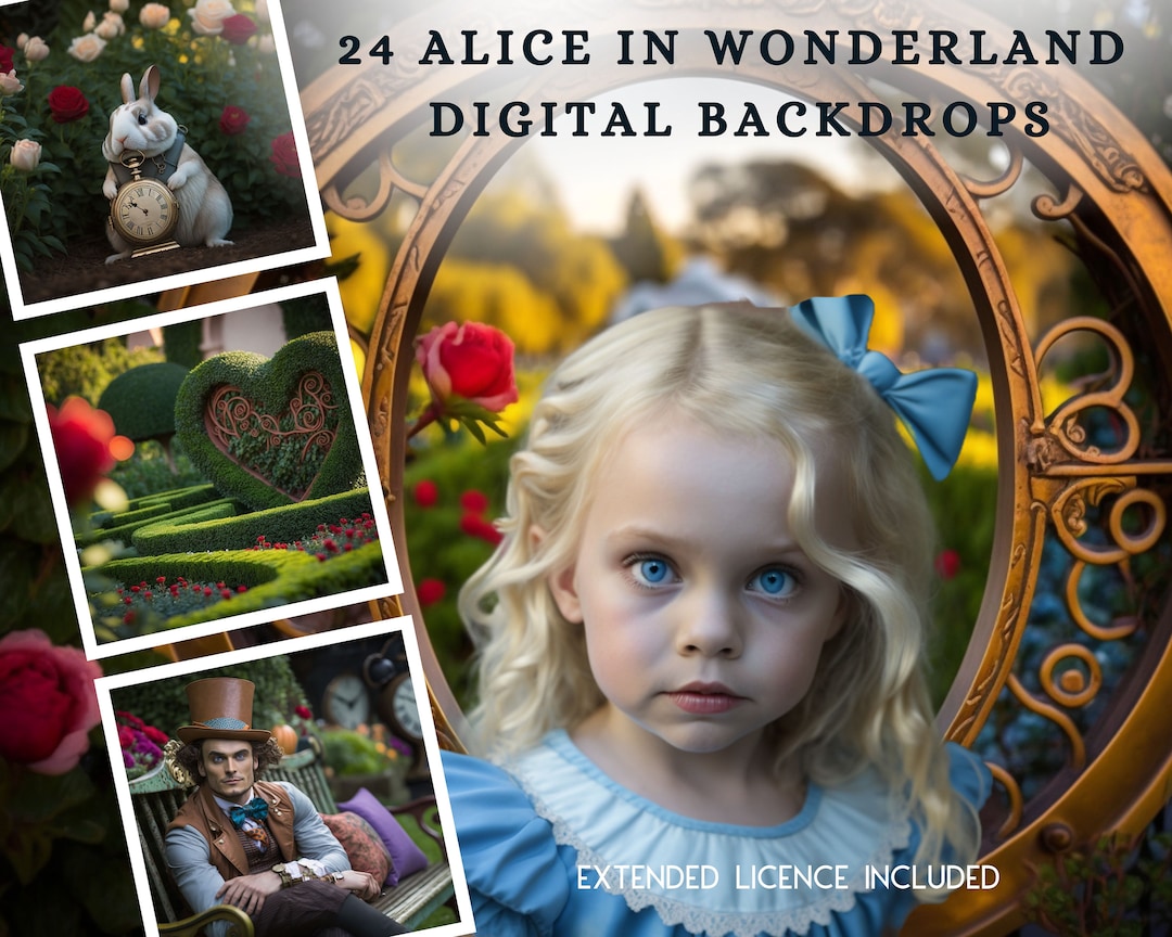 24 Alice in Wonderland Digital CG Backdrops, Fairytale Backgrounds ...