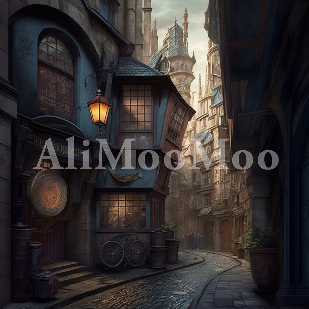 Magical Wizard Alley CG Digital Backdrop, Wizard Stock, Magic ...