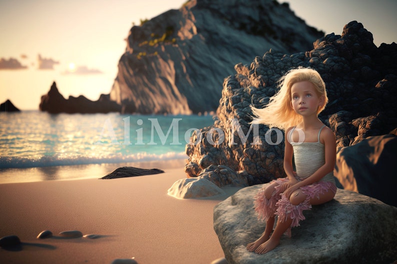 15 Mermaid Rock Cove Digital CG Backdrops Ocean Backgrounds - Etsy