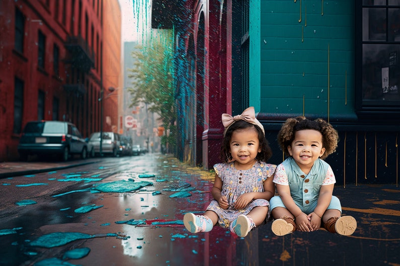 30 Rainy Day Umbrellas CG Backdrops Rainbow Backdrops Rainy - Etsy