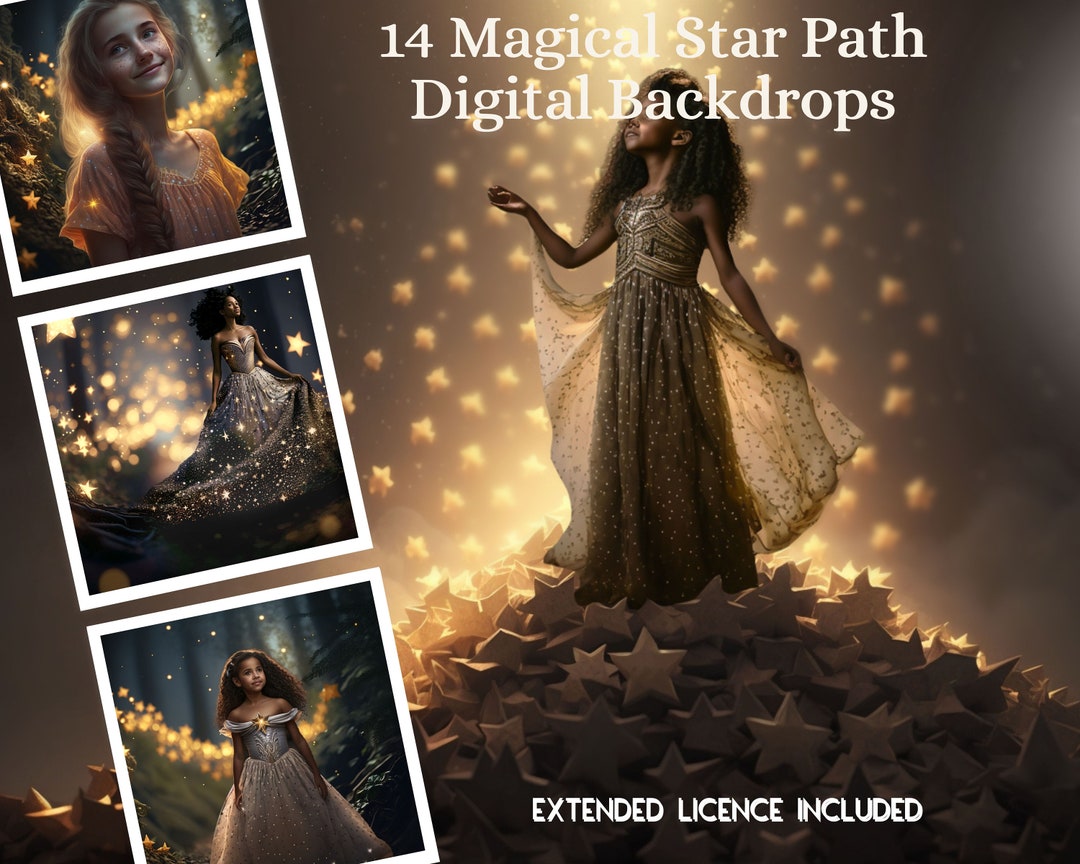 14 Magical Star Path CG Backdrops, Little Star Backdrops, Star Bokeh ...