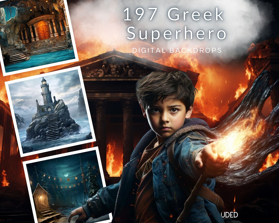 197 Greek Super Hero Inspired CG Digital Backdrops, Olympus, Poseidon ...