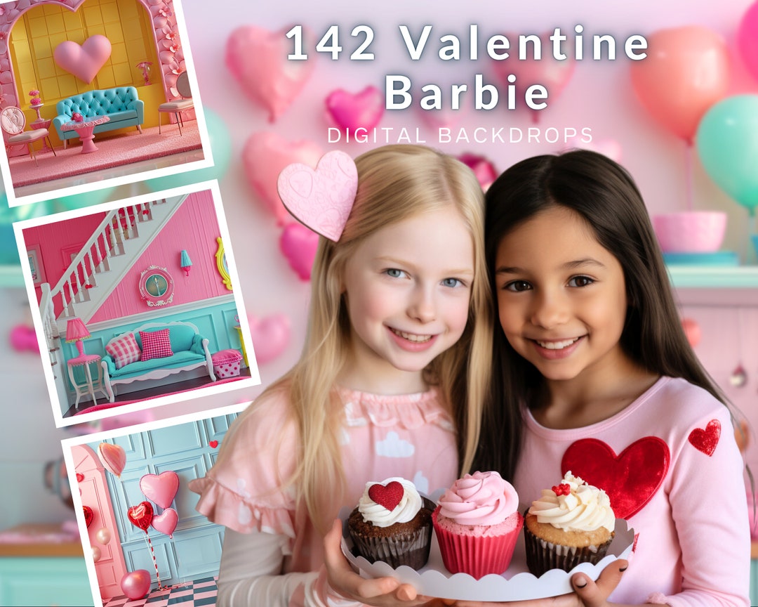 142 Valentine Dolly Inspired Digital CG Backdrops, Dolly Dream House ...