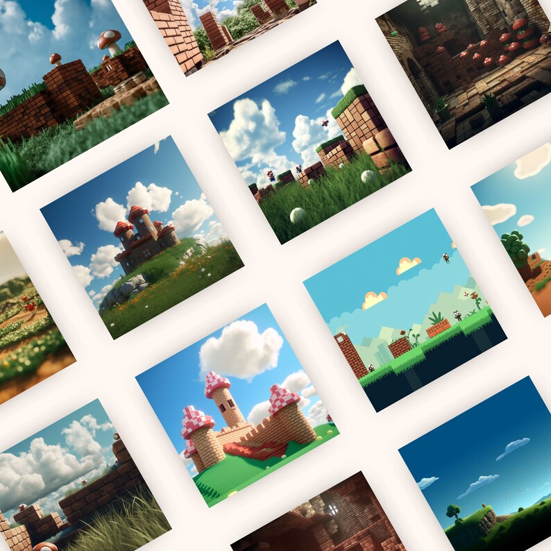 32 Super Video Game Inspired CG Digital Backdrops Gamer - Etsy