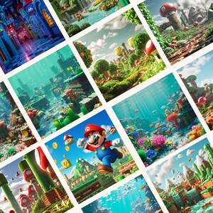132 Super Video Game Inspired CG Digital Backdrops, Gamer, Mario ...