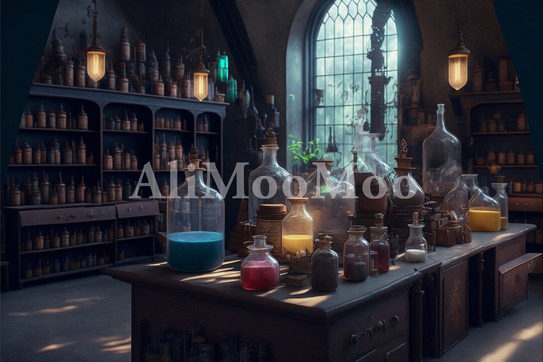 Wizard Potions Room CG Digital Backdrop, Wizard Stock, Magic ...