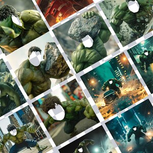 27 Hulking Kid Super Hero Inspired CG Digital Backdrops, Green Super ...