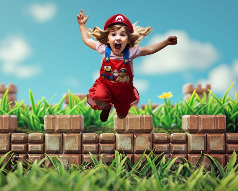 132 Super Video Game Inspired CG Digital Backdrops, Gamer, Mario ...