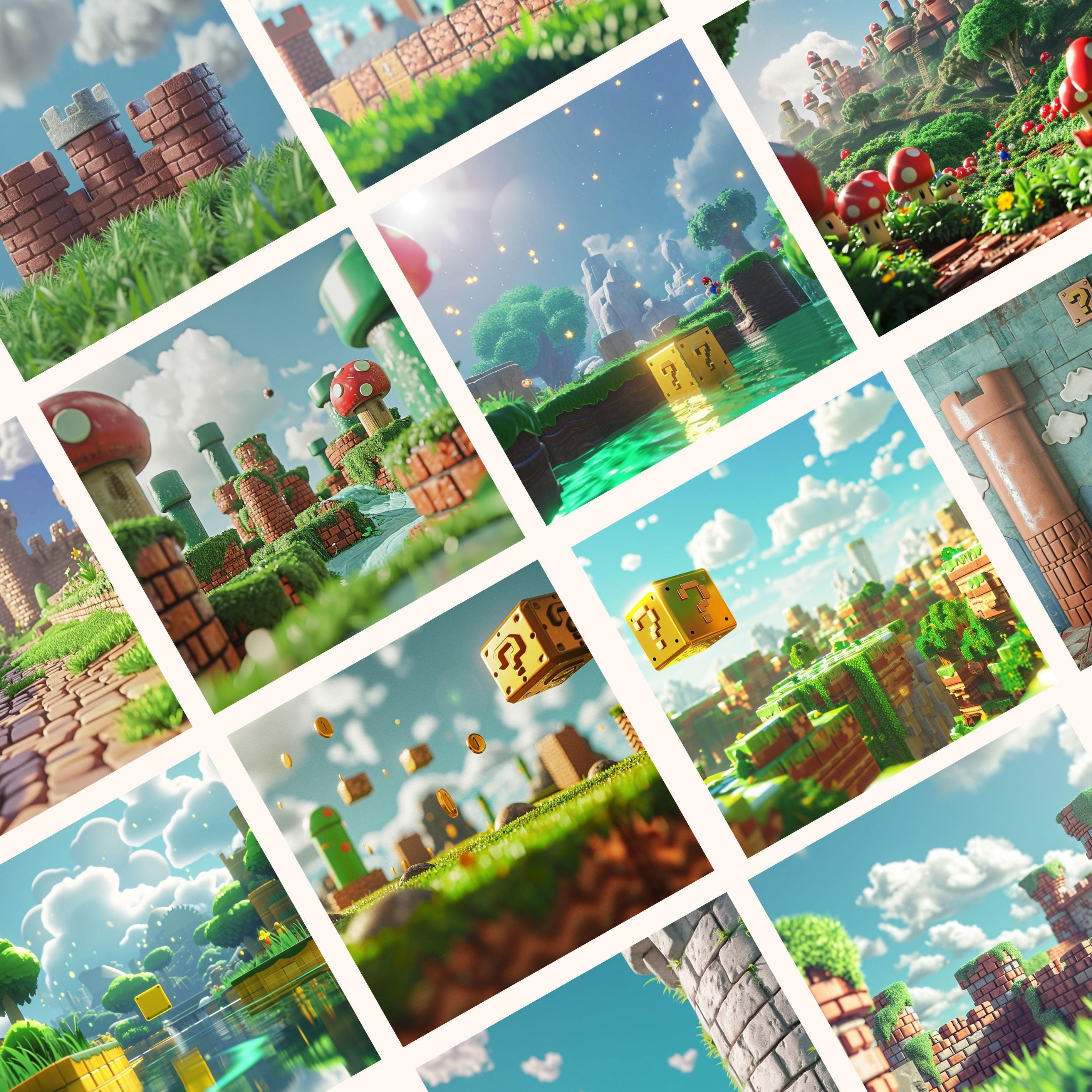 132 Super Video Game Inspired CG Digital Backdrops, Gamer, Mario ...