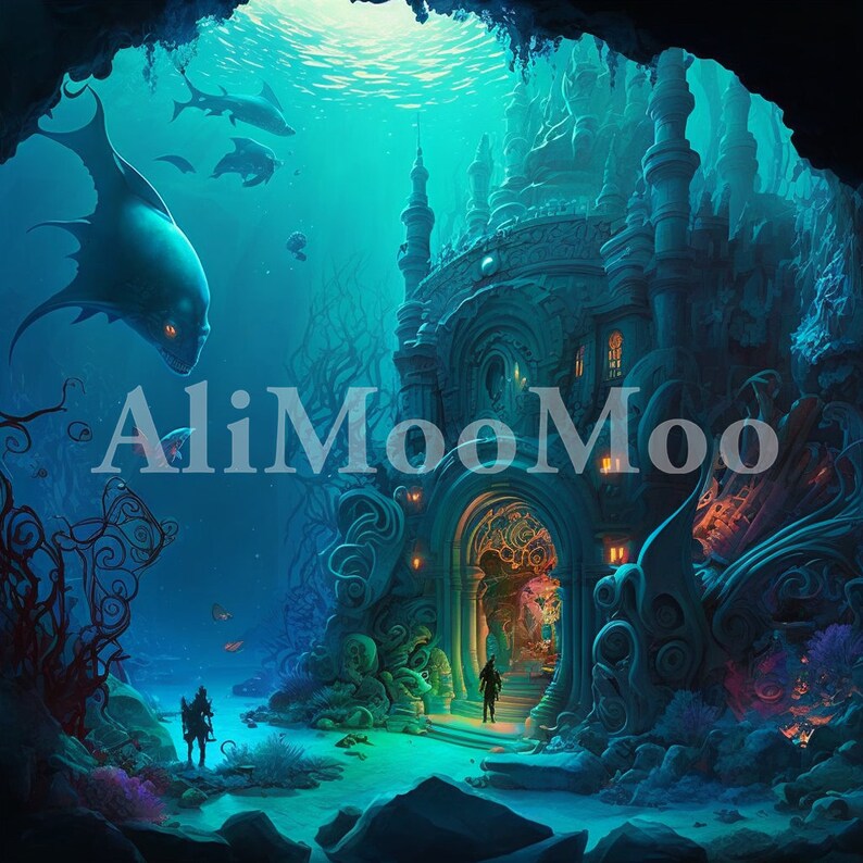 46 Underwater Ocean Mermaid Digital CG Backdrops Ocean - Etsy