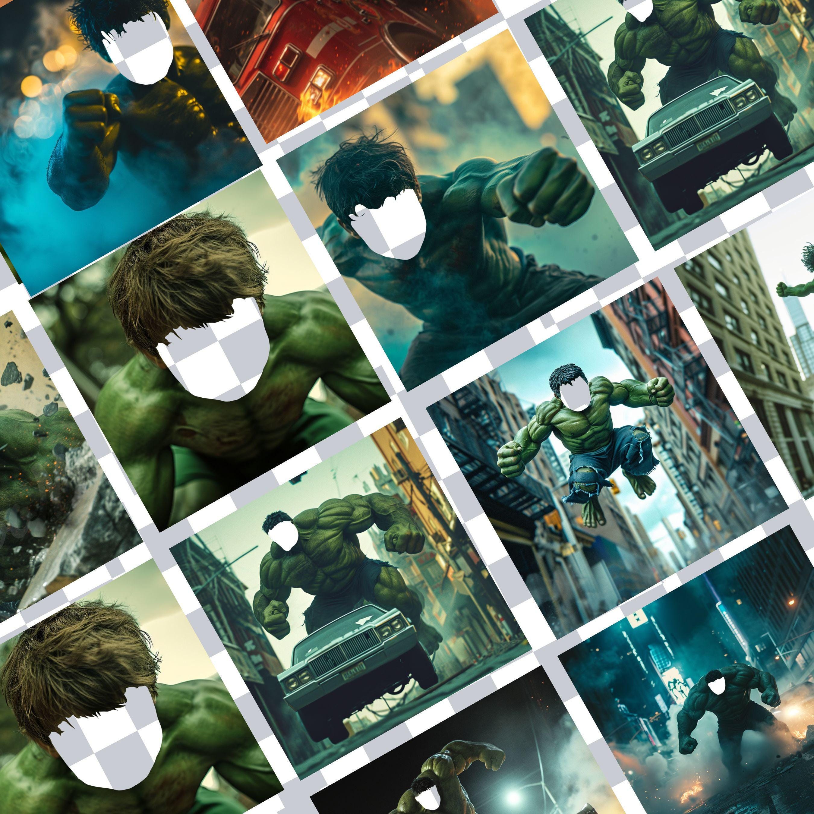 27 Hulking Kid Super Hero Inspired CG Digital Backdrops, Green Super ...