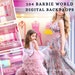 104 Barbie Inspired Digital CG Backdrops, Barbie Dream House Backdrop ...