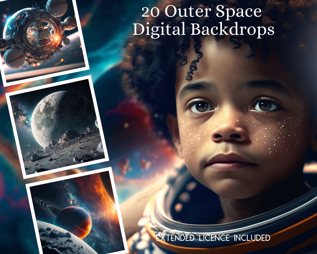 20 Outer Space Digital CG Backdrops, Astronaut Backgrounds, Planets ...