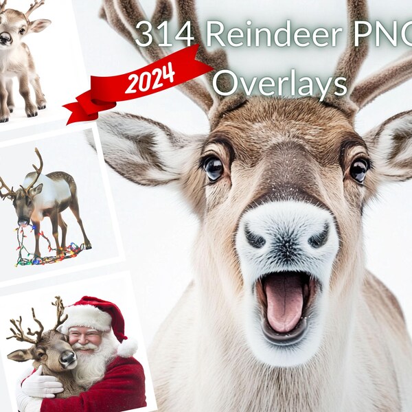 Reindeer Overlay - Etsy