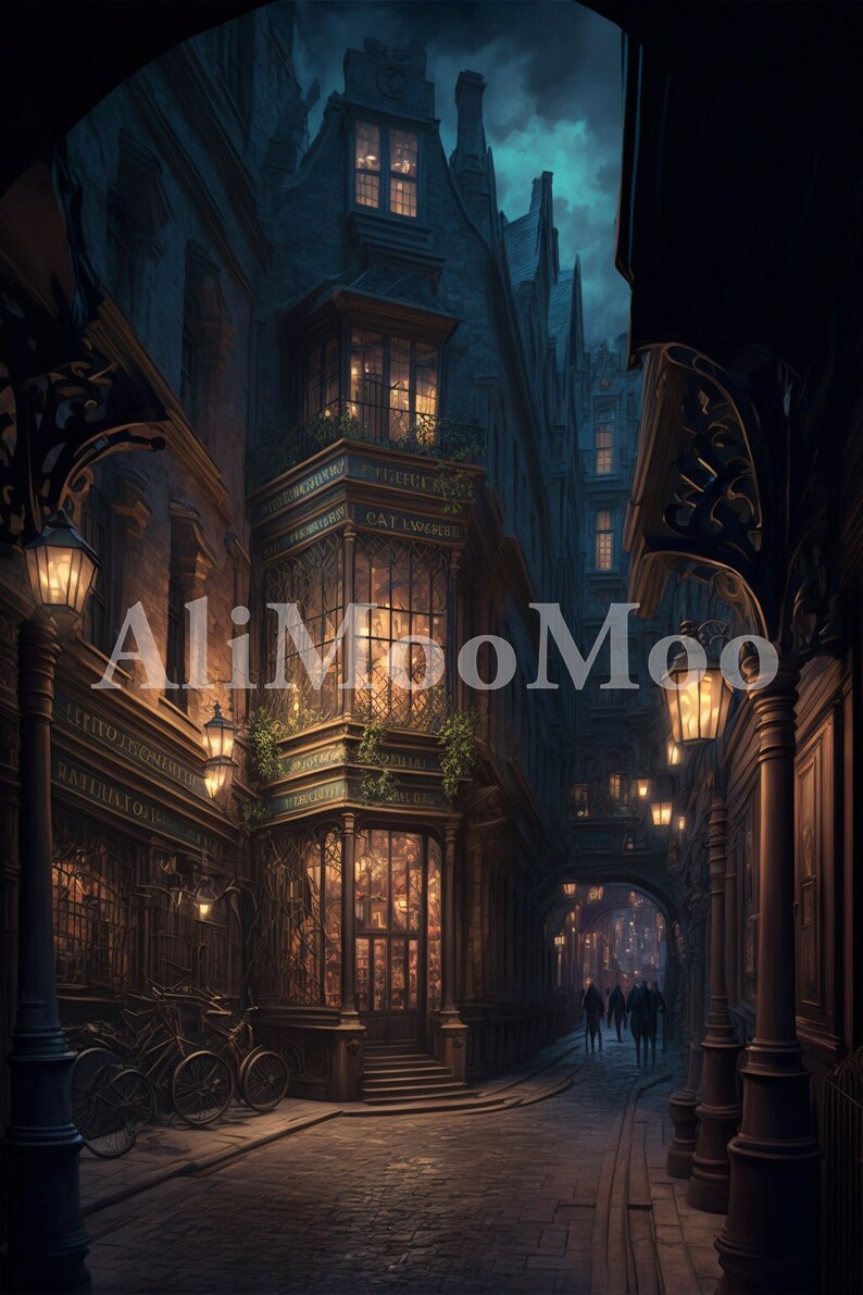 Magical Wizard Alley CG Digital Backdrop Wizard Stock Magic - Etsy