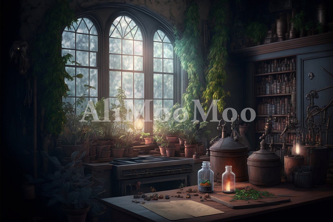 Wizard Potions Class CG Digital Backdrop, Wizard Stock, Magic ...