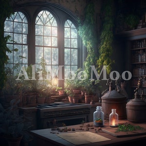 Wizard Potions Class CG Digital Backdrop, Wizard Stock, Magic ...