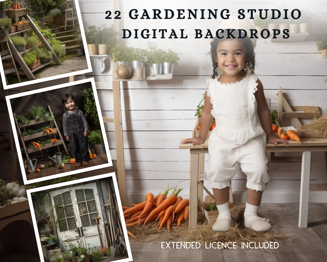 22 Gardening Themed Studio Digital CG Backdrops, Spring Backgrounds ...
