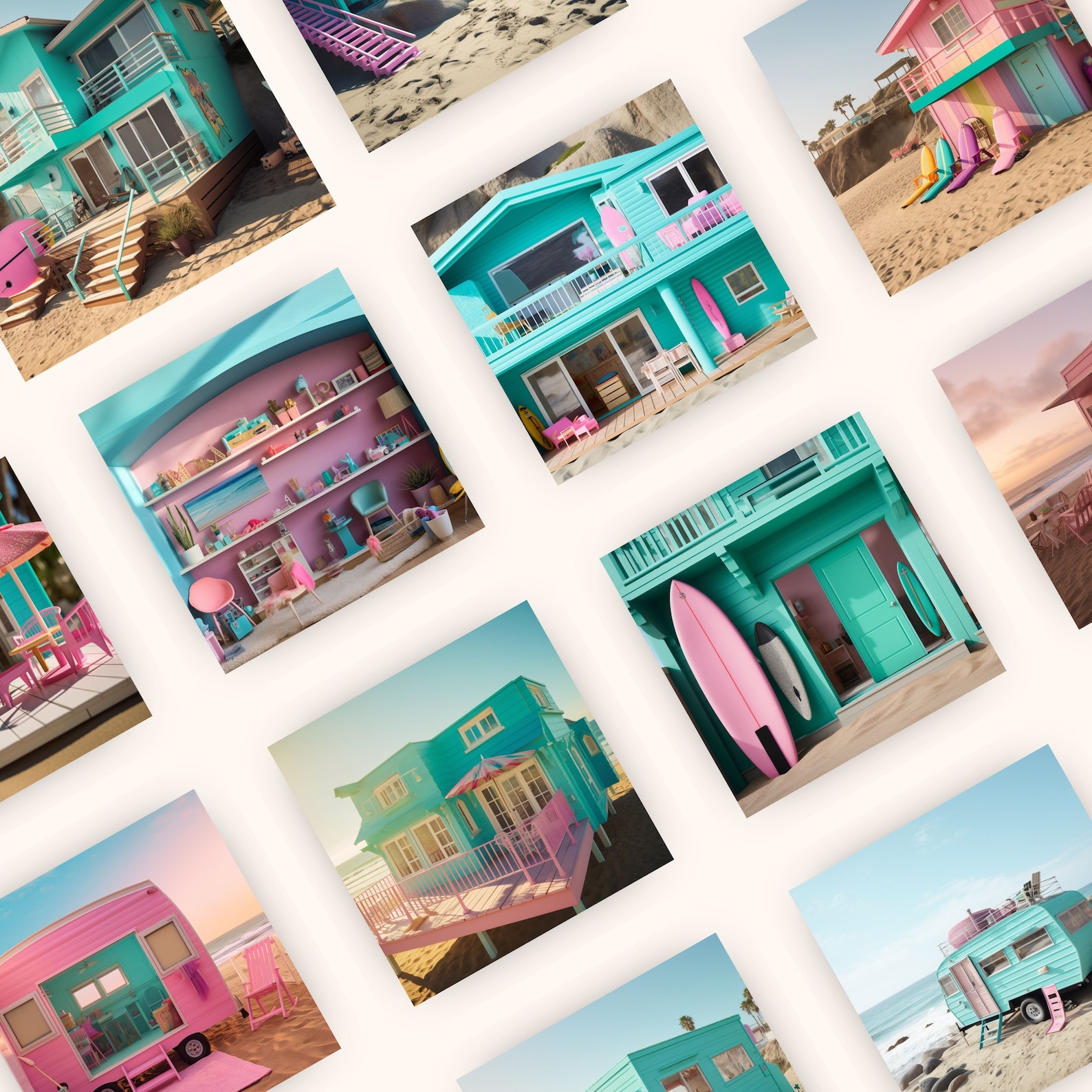 60 Malibu Beach Doll Inspired Digital CG Backdrops, Barbie Caravan on ...