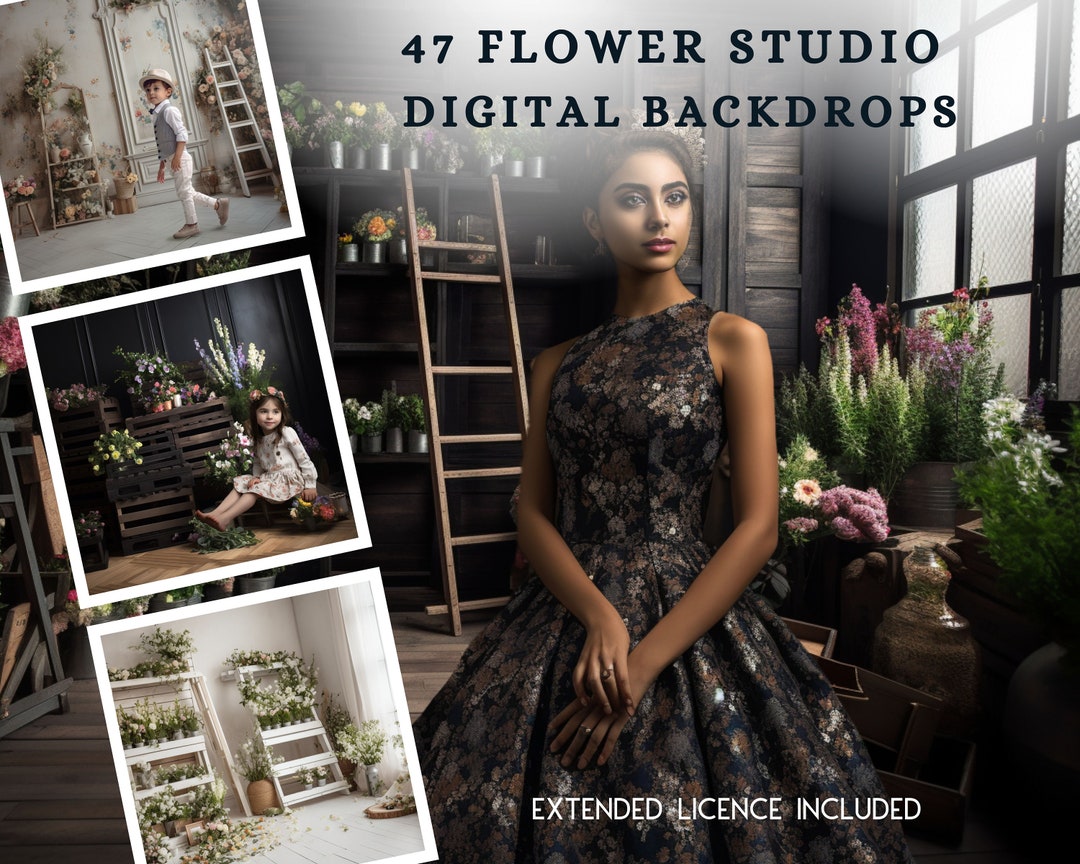47 Flower Studio Portrait CG Backdrops, Spring Backgrounds, Dark and ...