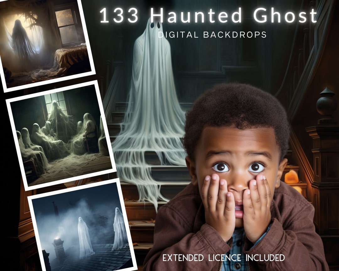 133 Halloween Ghost CG Digital Backdrops, Cute Ghost, Spooky Ghosts ...