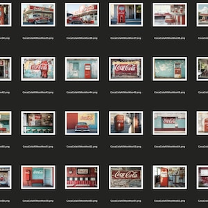 93 Coca Cola Americana Themed CG Digital Backdrops, Retro Coke ...
