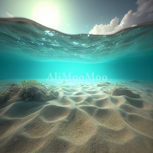 46 Underwater Ocean Mermaid Digital CG Backdrops, Ocean Backgrounds ...
