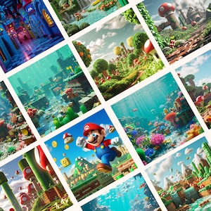 132 Super Video Game Inspired CG Digital Backdrops, Gamer, Mario ...