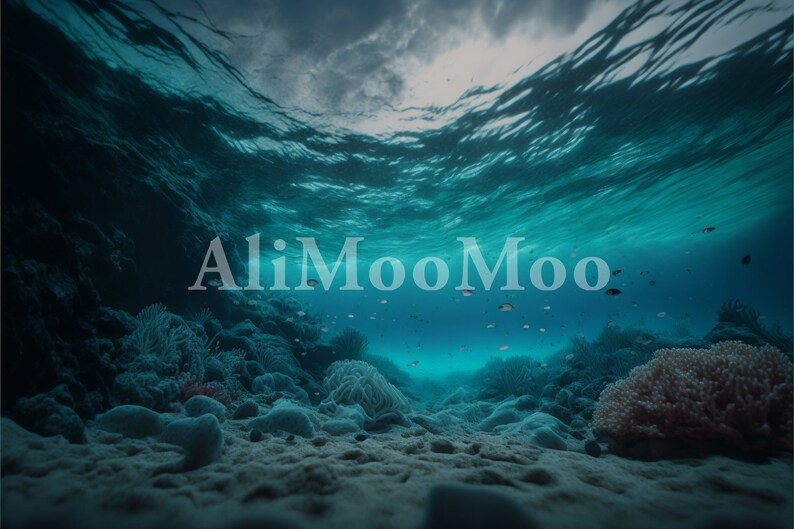 37 Moody Mermaid Digital CG Backdrops Ocean Backgrounds - Etsy