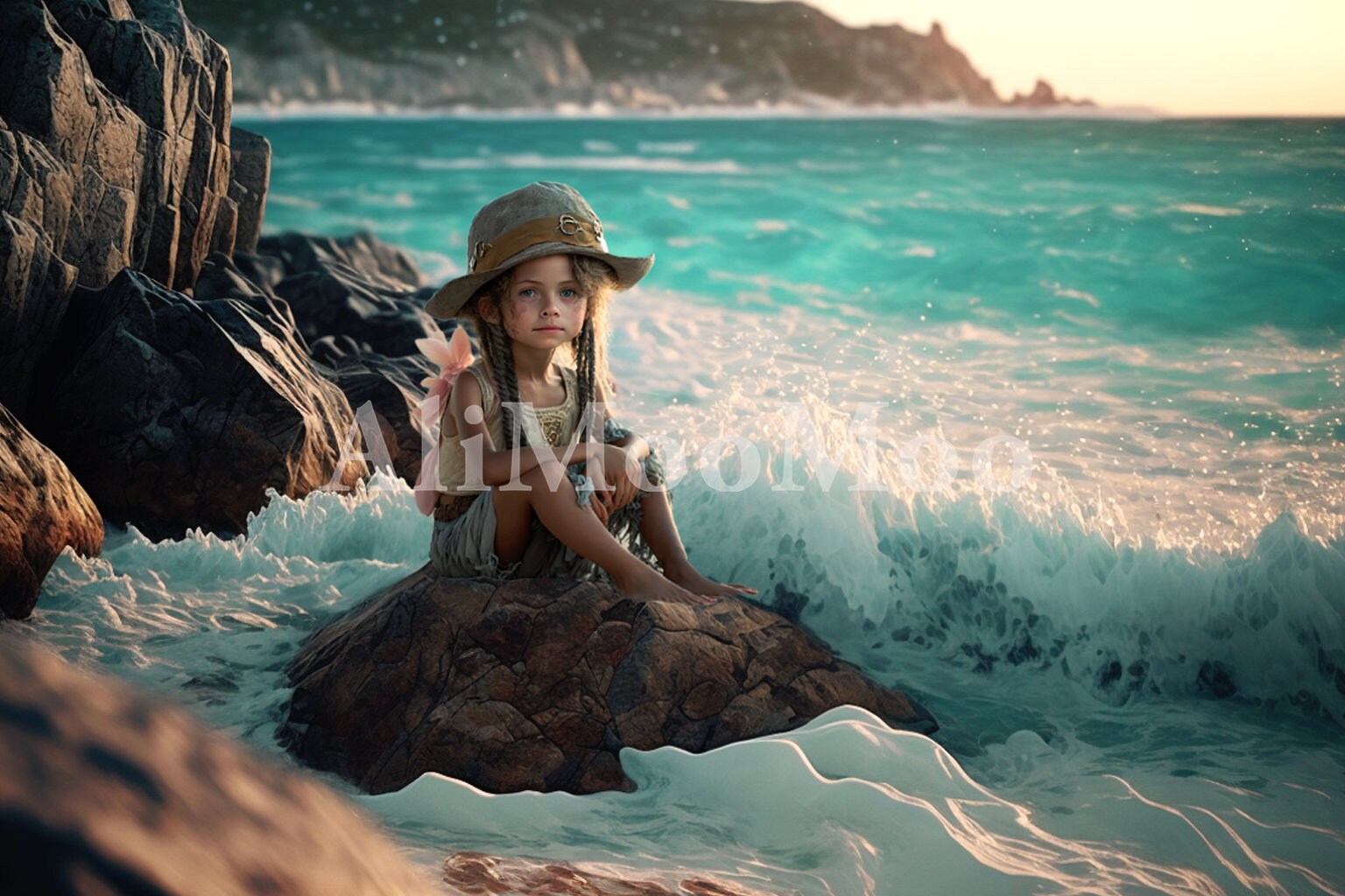15 Mermaid Rock Cove Digital CG Backdrops Ocean Backgrounds - Etsy
