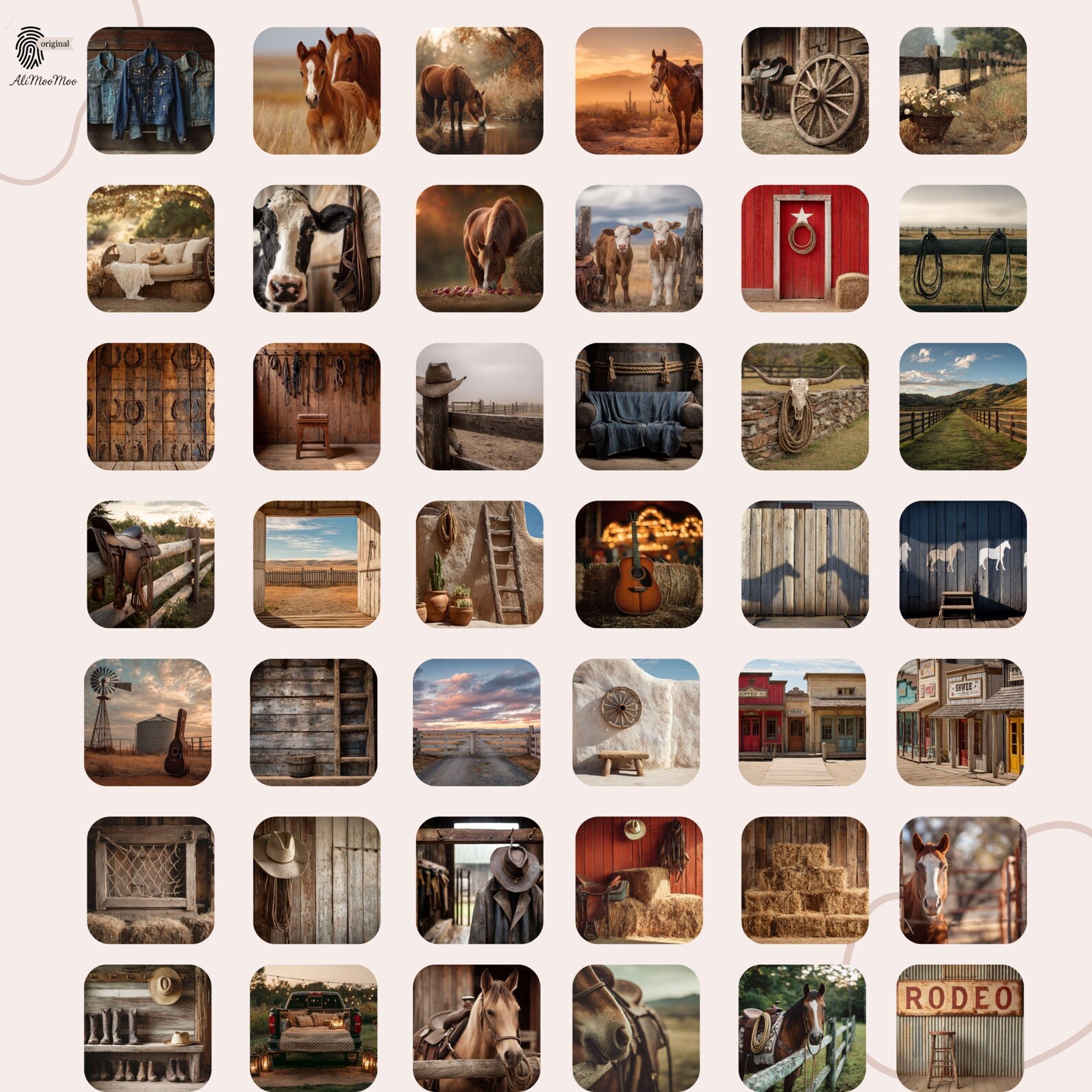 160 Country and Western CG Digital Backdrops, Cowboy and Cowgirl, Ranch ...