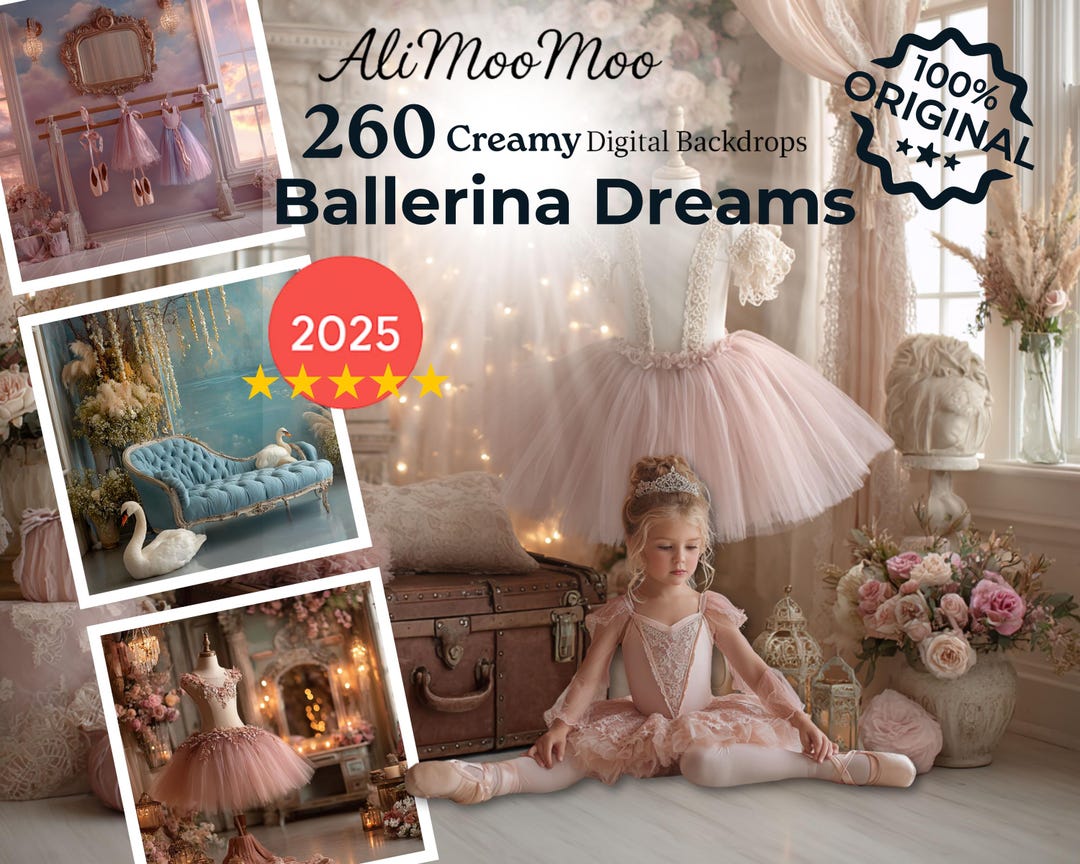 260 Ballerina Dreams AI Digital Backdrops, Ballet Slippers Studio ...