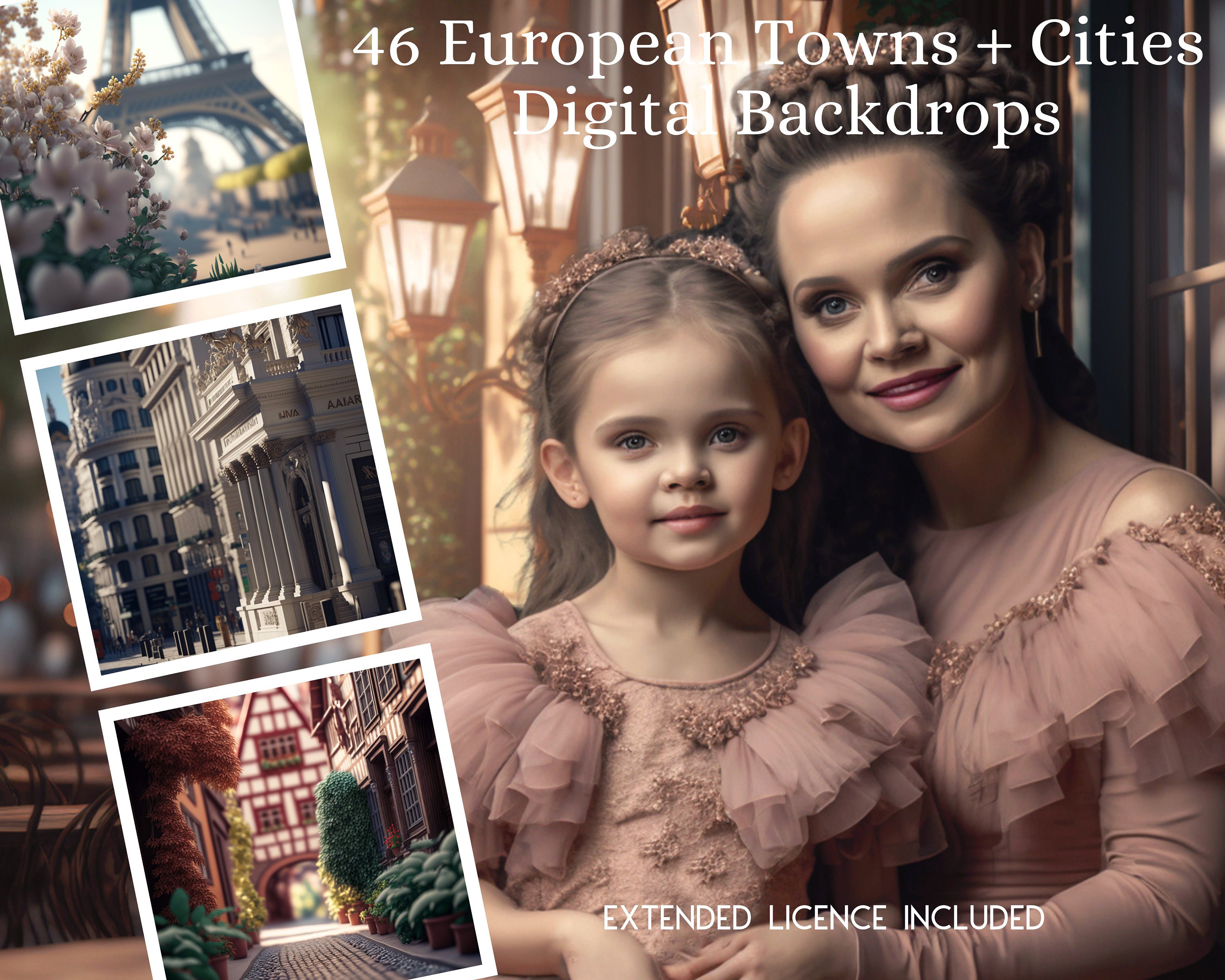 46 European Towns and Cities CG Digital Backdrops French - Etsy Canada