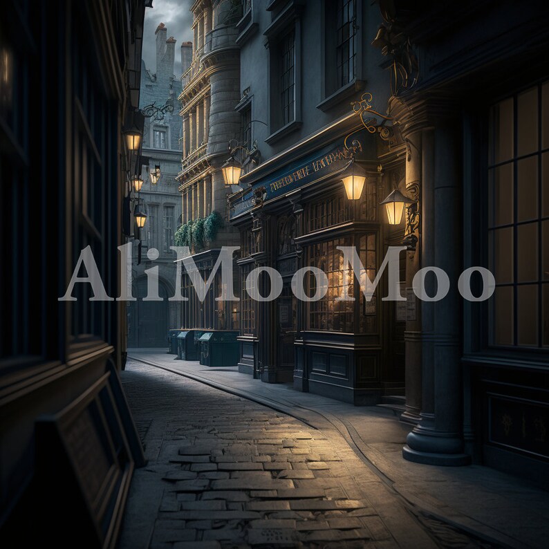 Magical Wizard Alley CG Digital Backdrop Wizard Stock Magic - Etsy