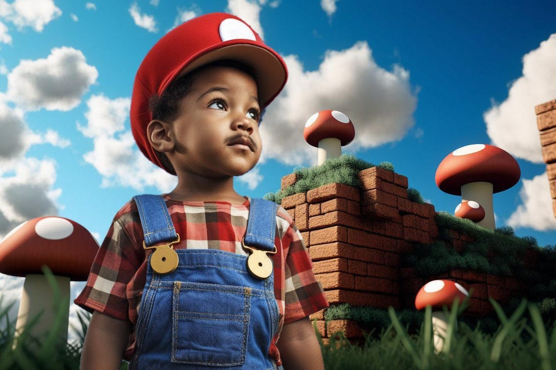 A Super Video Game Inspired CG Digital Backdrop, Gamer, Super Mario ...
