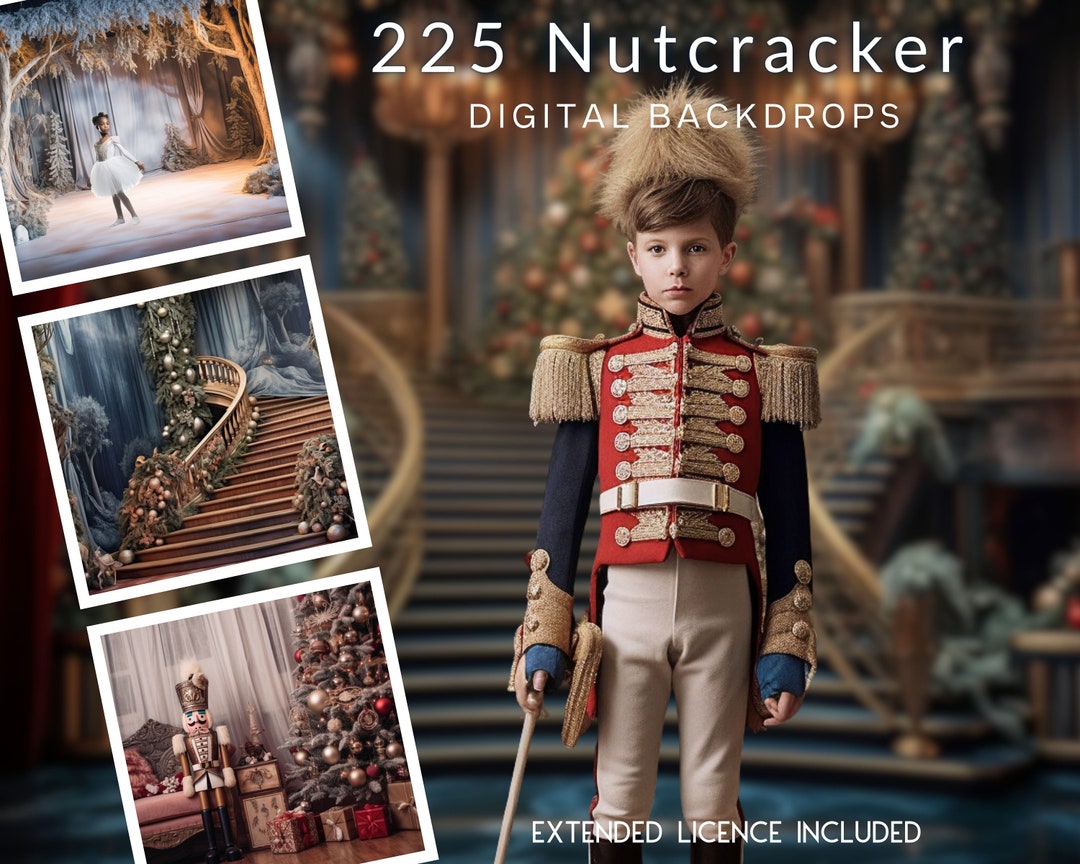 225 Nutcracker Christmas CG Digital Backdrops, Christmas Stock ...
