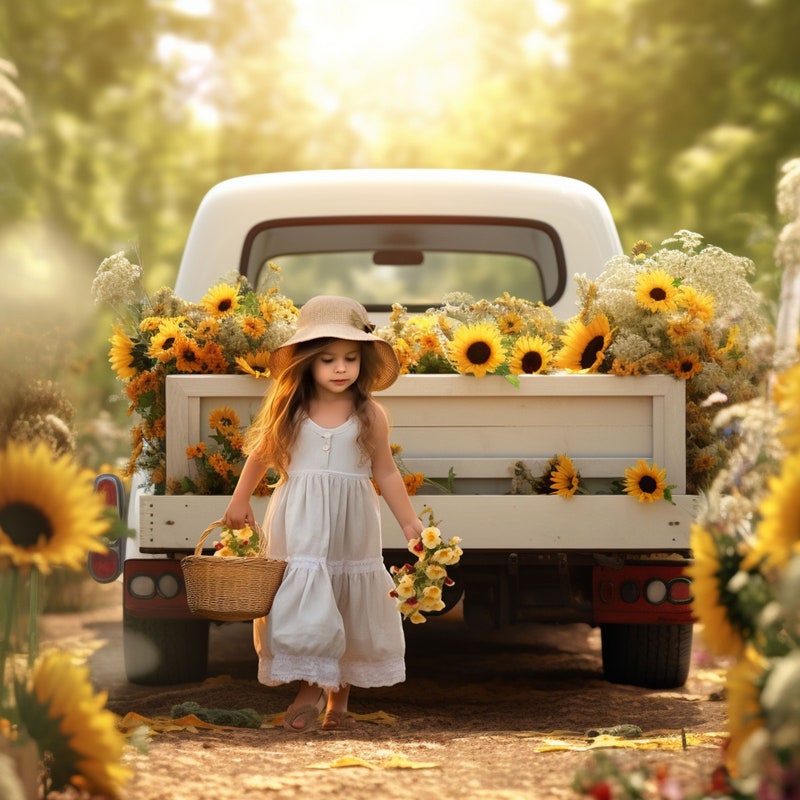 Yellow Truck With Sunflowers - Etsy