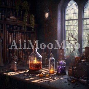 Wizard Potions Room CG Digital Backdrop, Wizard Stock, Magic ...