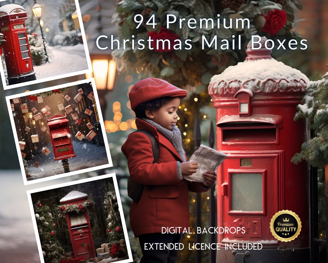 94 Christmas Mail Box CG Digital Backdrops, Post Box, Christmas ...