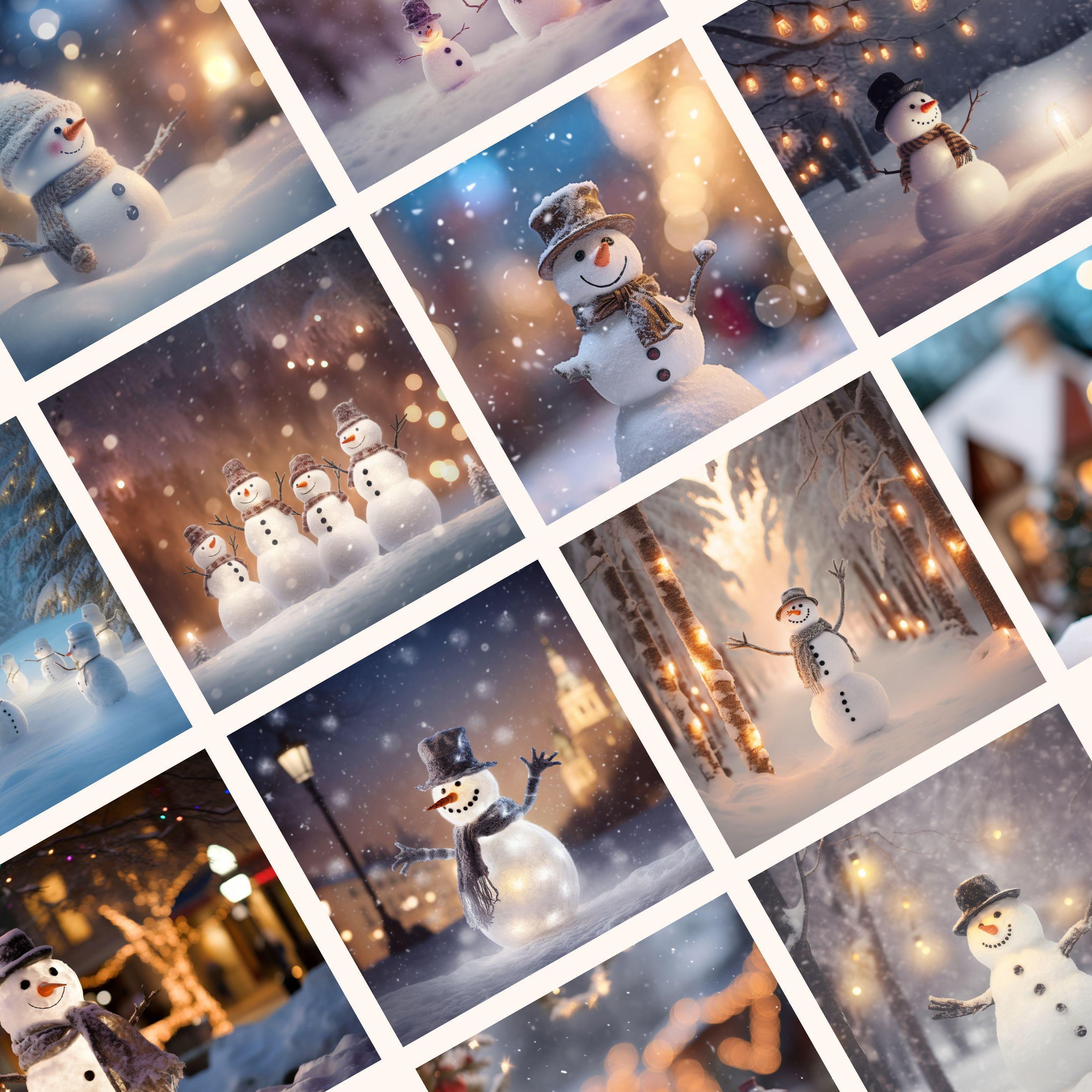 114 Snowman CG Digital Backdrops, Christmas Stock, Winter Background ...