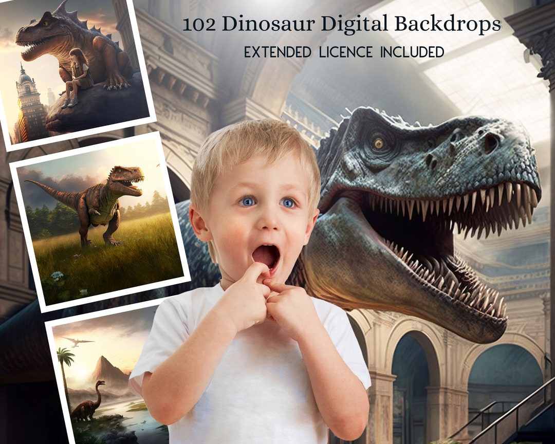 102 Dinosaur Digital CG Backdrops, T-rex Backgrounds, Dinosaur ...