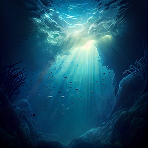 46 Underwater Ocean Mermaid Digital CG Backdrops, Ocean Backgrounds ...