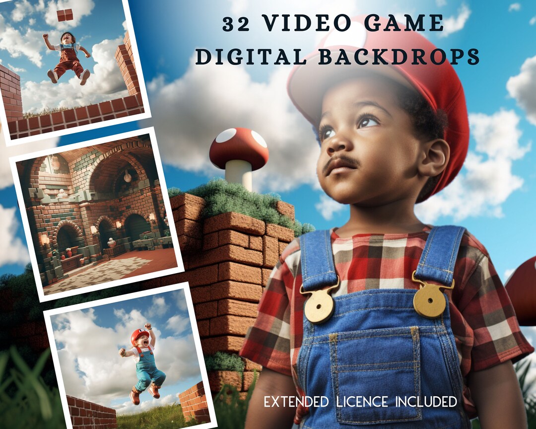 32 Super Video Game Inspired CG Digital Backdrops, Gamer, Super Mario ...