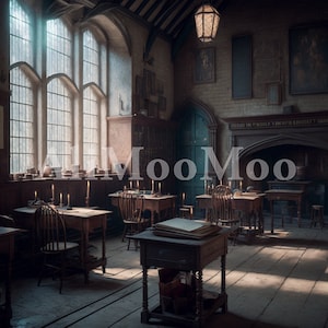 Magical Wizard Classroom CG Digital Backdrop, Wizard Stock, Magic ...