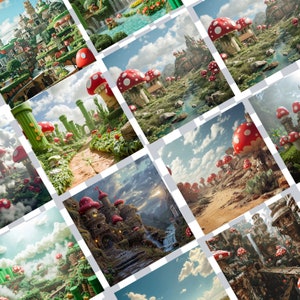 132 Super Video Game Inspired CG Digital Backdrops, Gamer, Mario ...