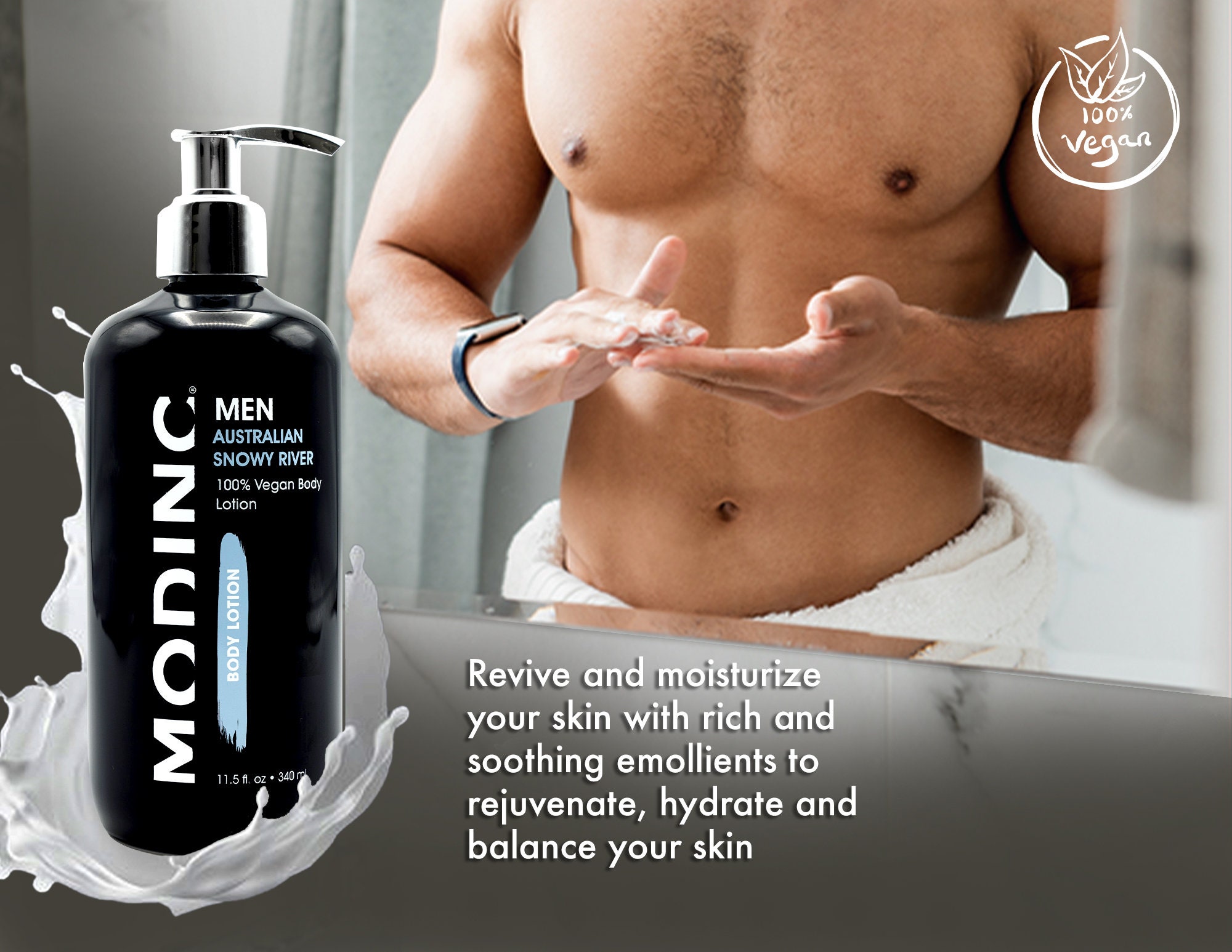 Modinc Luxury Australian Snowy River Body Lotion, Hydration Blend, Vegan, Cruelty Free, Pump, 11 ...