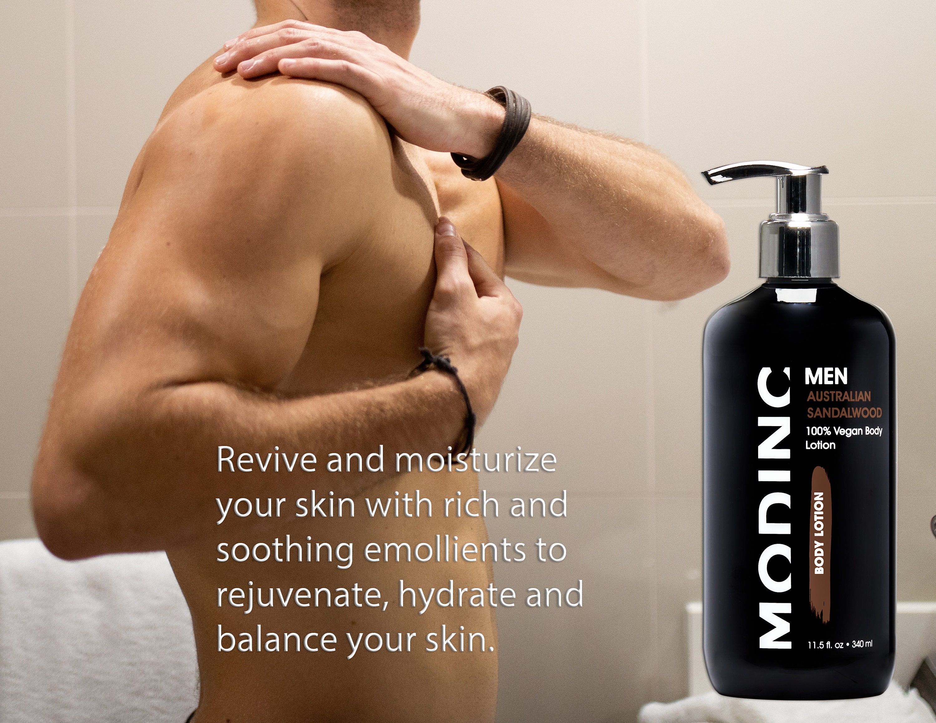 Modinc Luxury Australian Sandalwood Body Lotion, Hydration Blend, Vegan, Cruelty Free, Pump, 11. ...