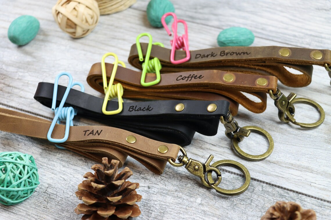 LEATHER LANYARD PERSONALIZED Lanyard Leather Lanyard for - Etsy