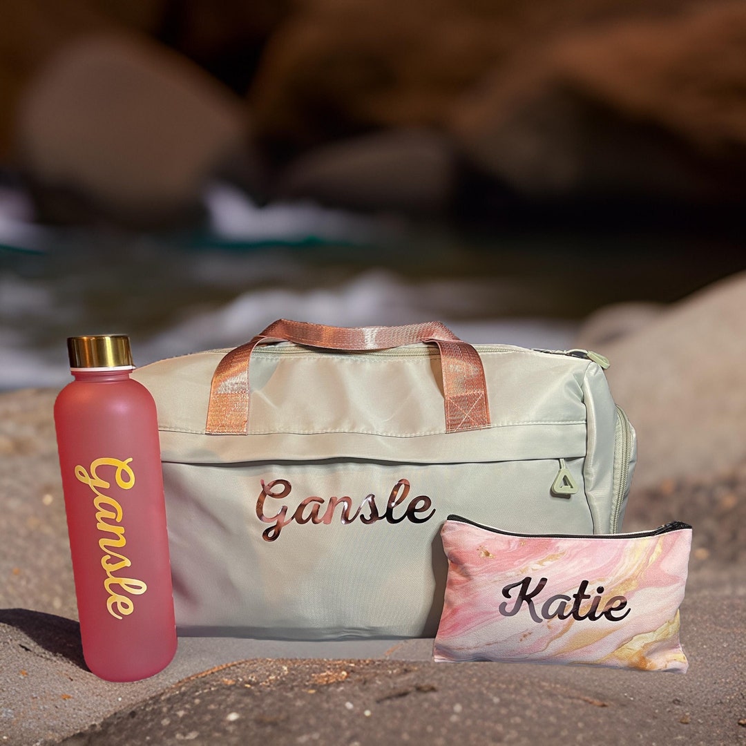 Personalized Duffel Bag Bundle | Custom Duffel Bag | Personalized 32oz ...