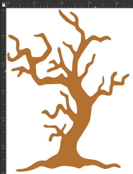 Spooky Bare Tree - Stained Glass Copper Foil Overlay - Etsy